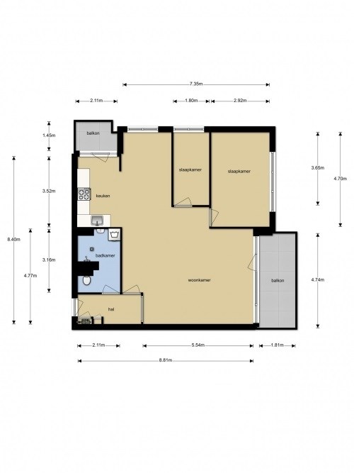 Appartement te huur in Enschede (Vanekerstraat - €815/86m2) | Kamer.nl